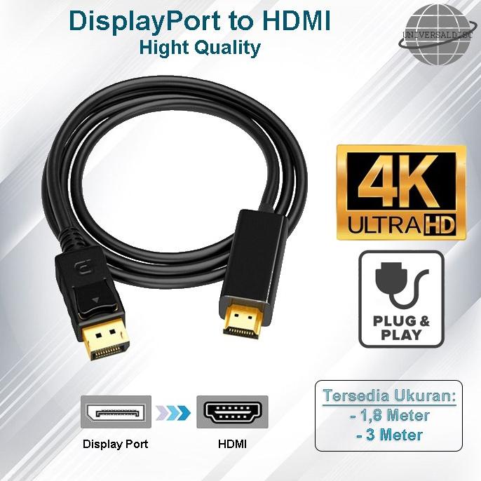Jual Kabel DP DISPLAY PORT TO HDMI 1.8M | Shopee Indonesia