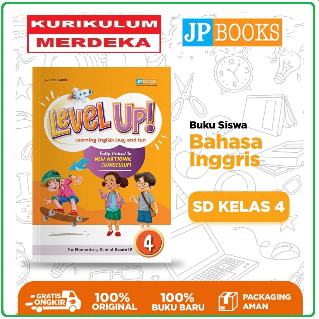 Jual Level Up Learning English Easy dan Fun Grade 4 - Bahasa Inggris SD Kelas 4 Penerbit JP ...