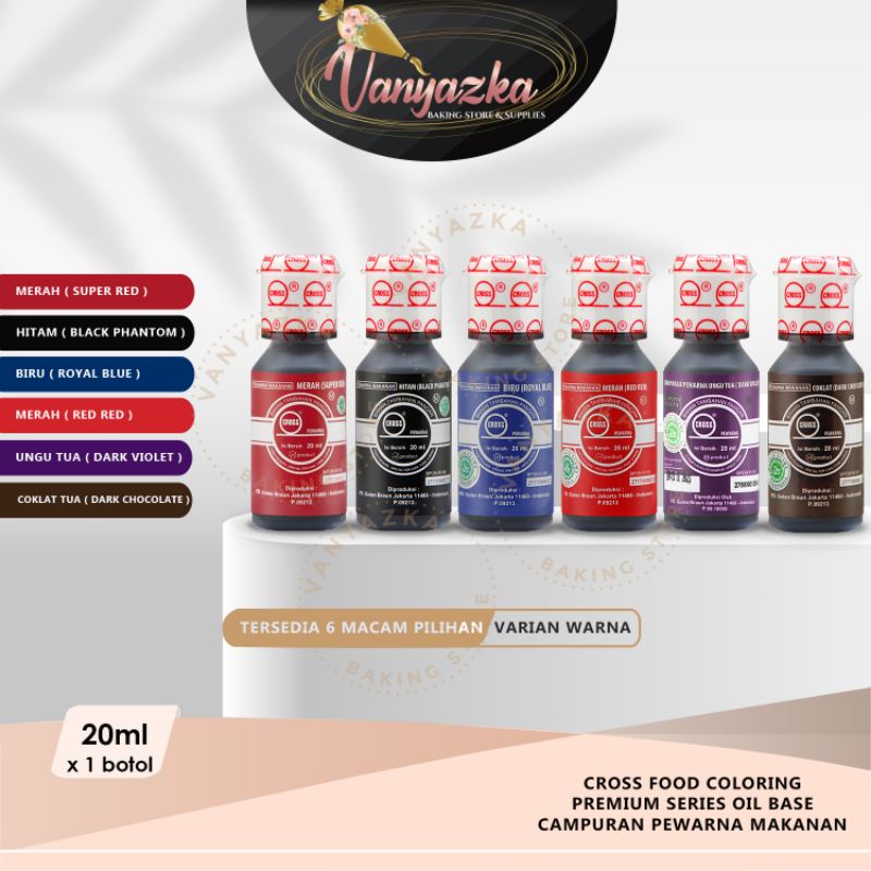 Jual Pewarna Cross/Food Coloring/Pewarna Makanan Halal Premium & Fancy ...