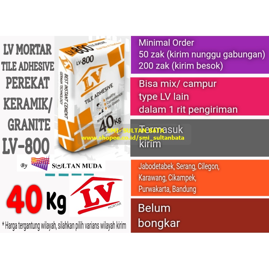 Jual SEMEN KHUSUS PEREKAT KERAMIK/ SEMEN PEREKAT GRANIT LV MORTAR LV ...