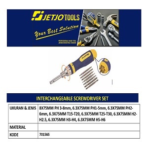 Jual Obeng Set JETJO TOOLS 701565 / Interchangeable Screwdriver Set ...