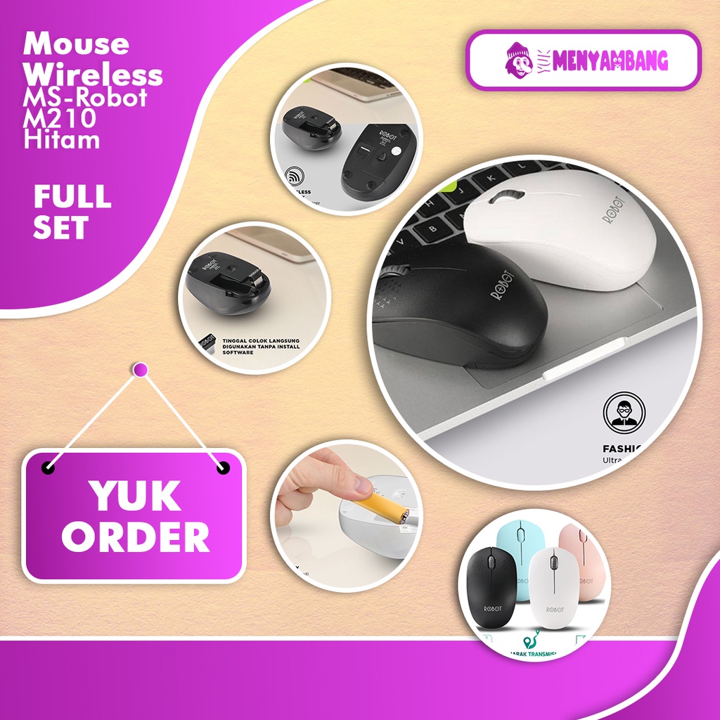 Jual 43034 | MS-Robot M210 | Mouse Wireless Robot M210 2.4GHz Optical ...