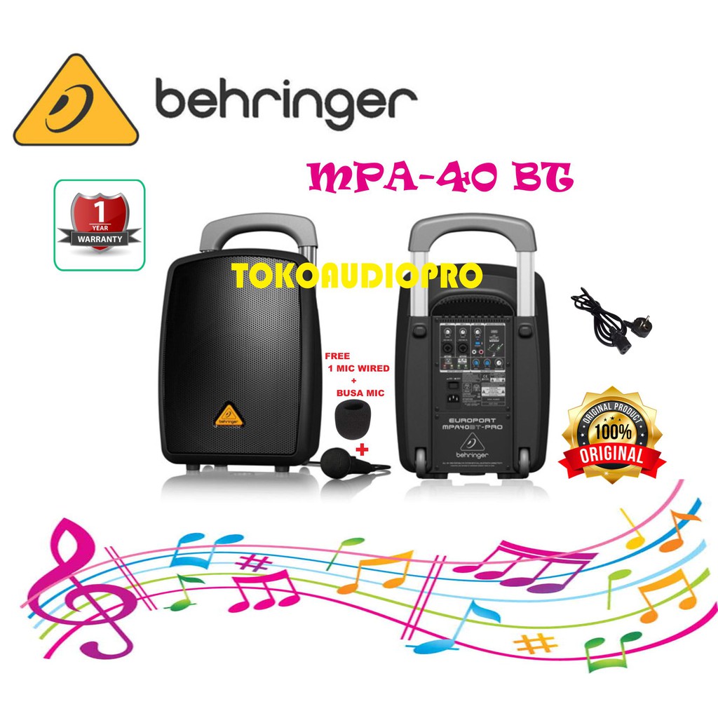 Jual Behringer MPA40BT Speaker Portable Bluetooth Behringer MPA-40BT | Shopee Indonesia