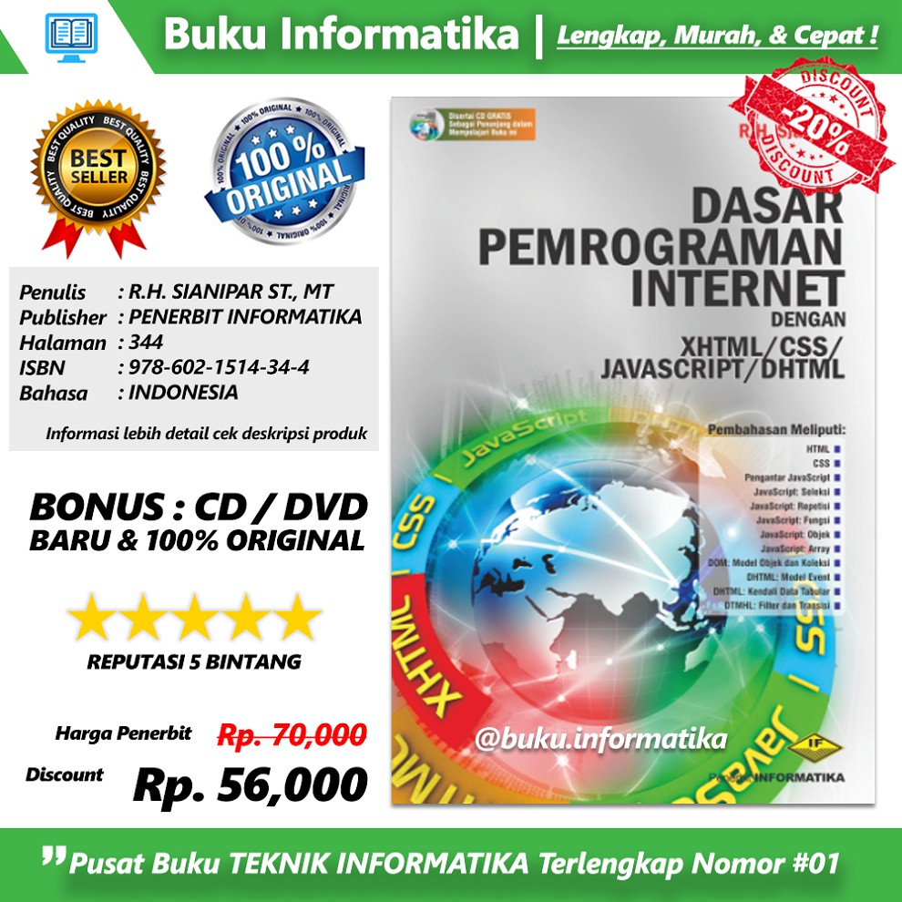 Jual Buku Dasar Pemrograman Internet + Bonus CD | Shopee Indonesia