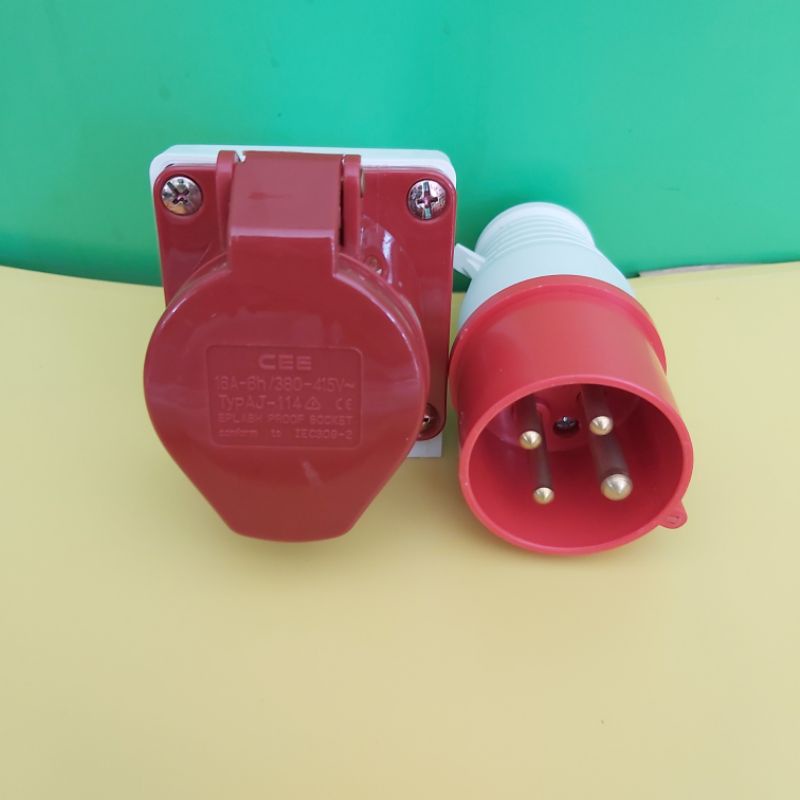 Jual Socket Plug 16A / 3 pin / 4 pin / 5 pin / Mounting 16A socket dan ...