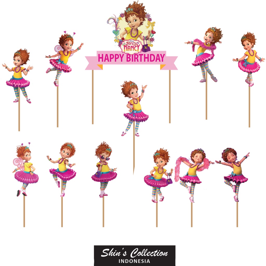 Jual Cake topper Fancy Nancy 1 set isi 12 pcs | Shopee Indonesia