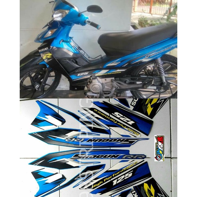 Jual STRIPING SHOGUN 125 RR BIRU TAHUN 2007 STIKER LIS STANDAR ORI ...