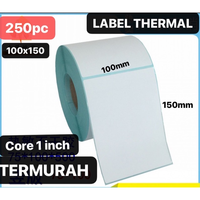 Jual KERTAS LABEL STICKER THERMAL BARCODE 100x150 mm | Shopee Indonesia