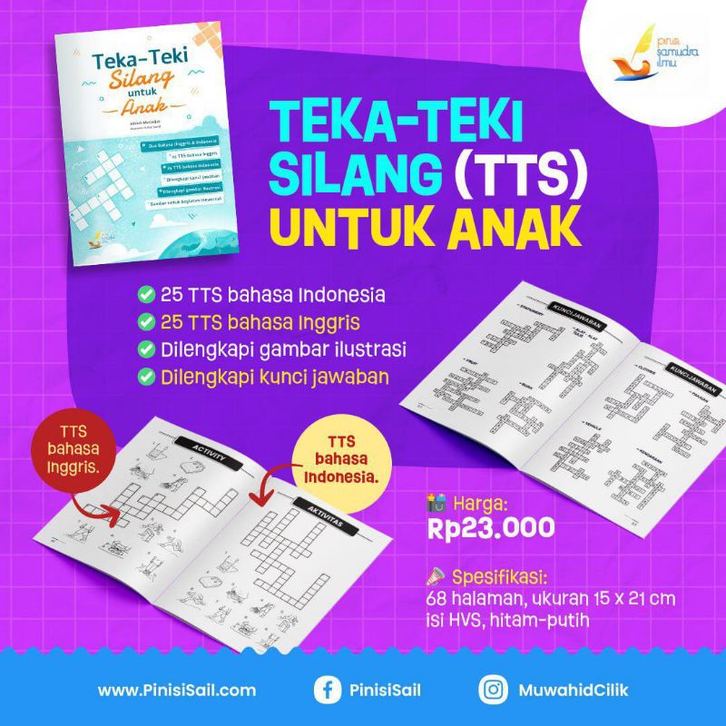 Jual Buku TTS anak Teka Teki Silang Untuk Anak Buku TTS Pinisi | Shopee ...