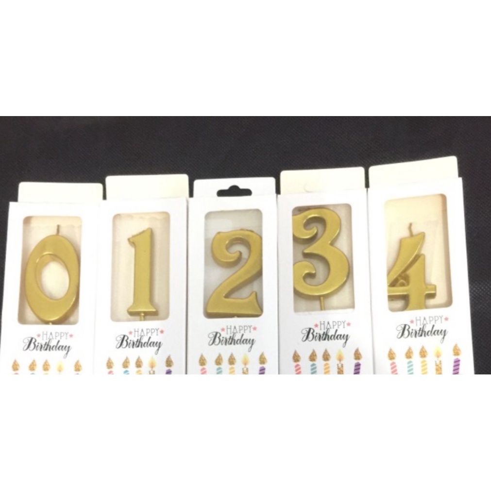 Jual Lilin Angka Emas Lilin Ulang Tahun Ultah Gold Birthday Candles 5 ...
