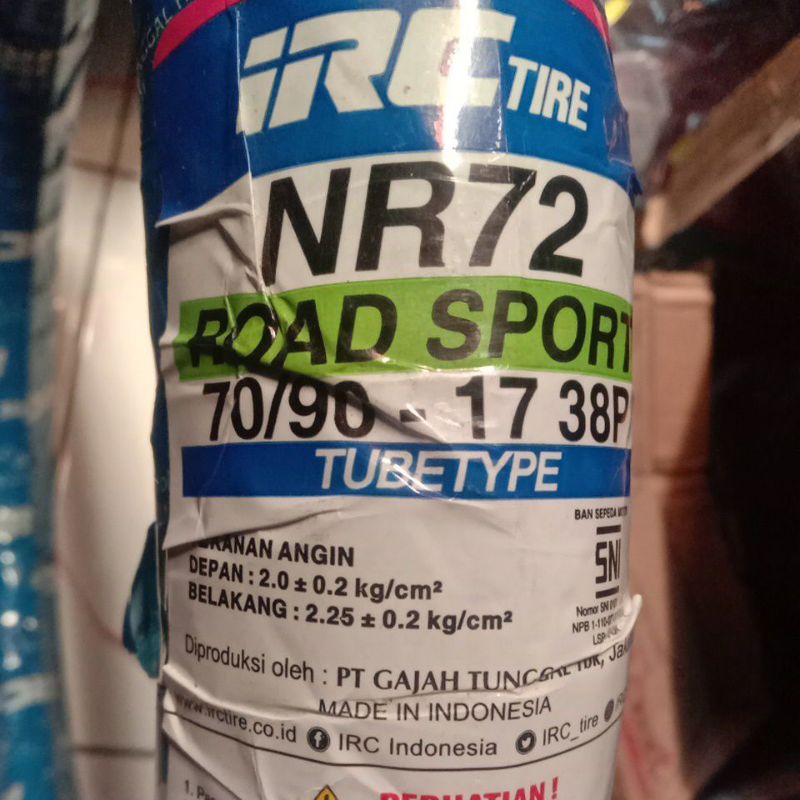 Jual BAN IRC NR72 BINTANG TUBETYPE (70/80/90/90-17/225/250/275 -17 ...