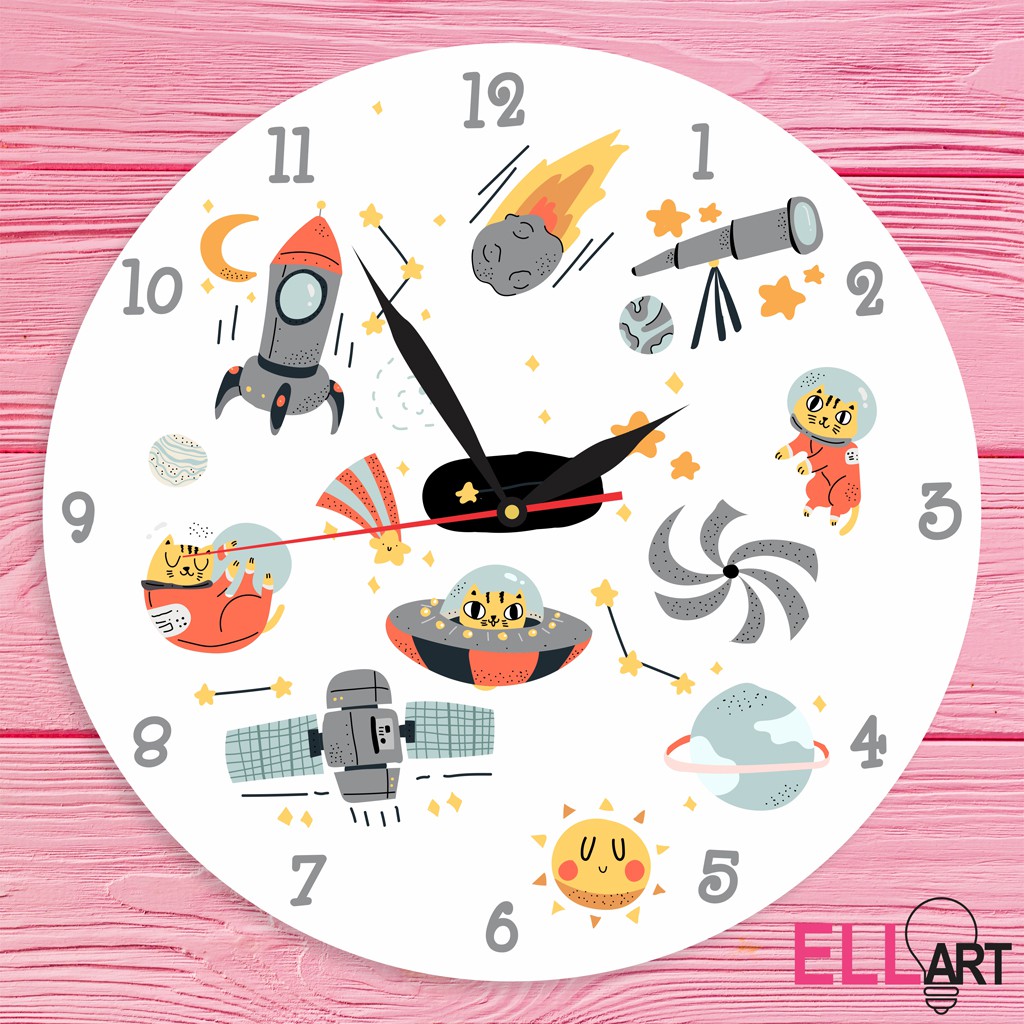 Jual Jam Dinding Unik Kartun Luar Angkasa Hiasan Scandinavian Dekorasi ...