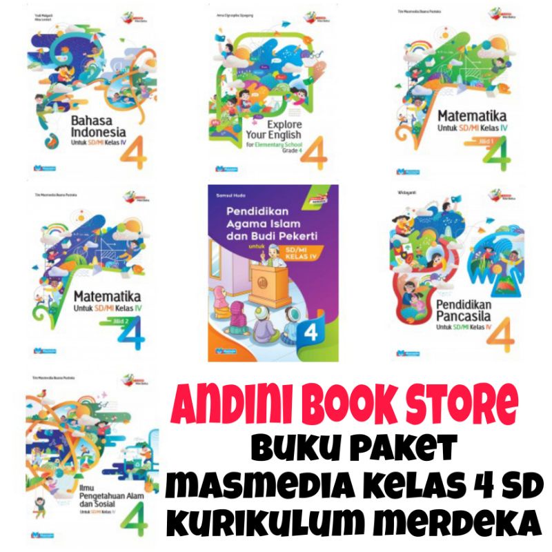 Jual BUKU PAKET MASMEDIA KELAS 4 SD/MI KURIKULUM MERDEKA | Shopee Indonesia