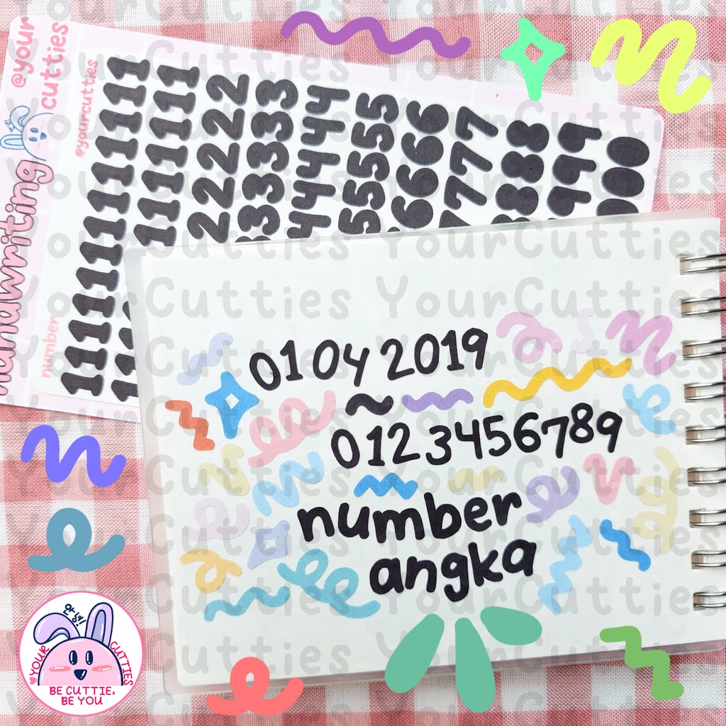 Jual [SHEET] STICKER STIKER ANGKA NUMBER 1234567890 HANDWRITING TULISAN ...
