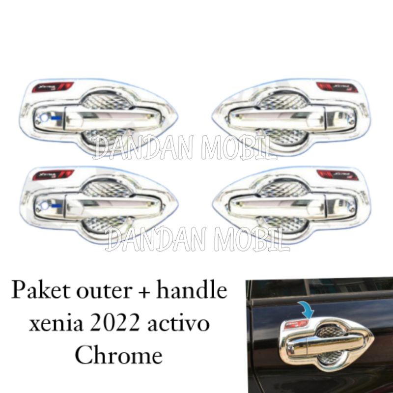 Jual paket outer dan handle pintu all new xenia 2022 activo hitam chrom | Shopee Indonesia