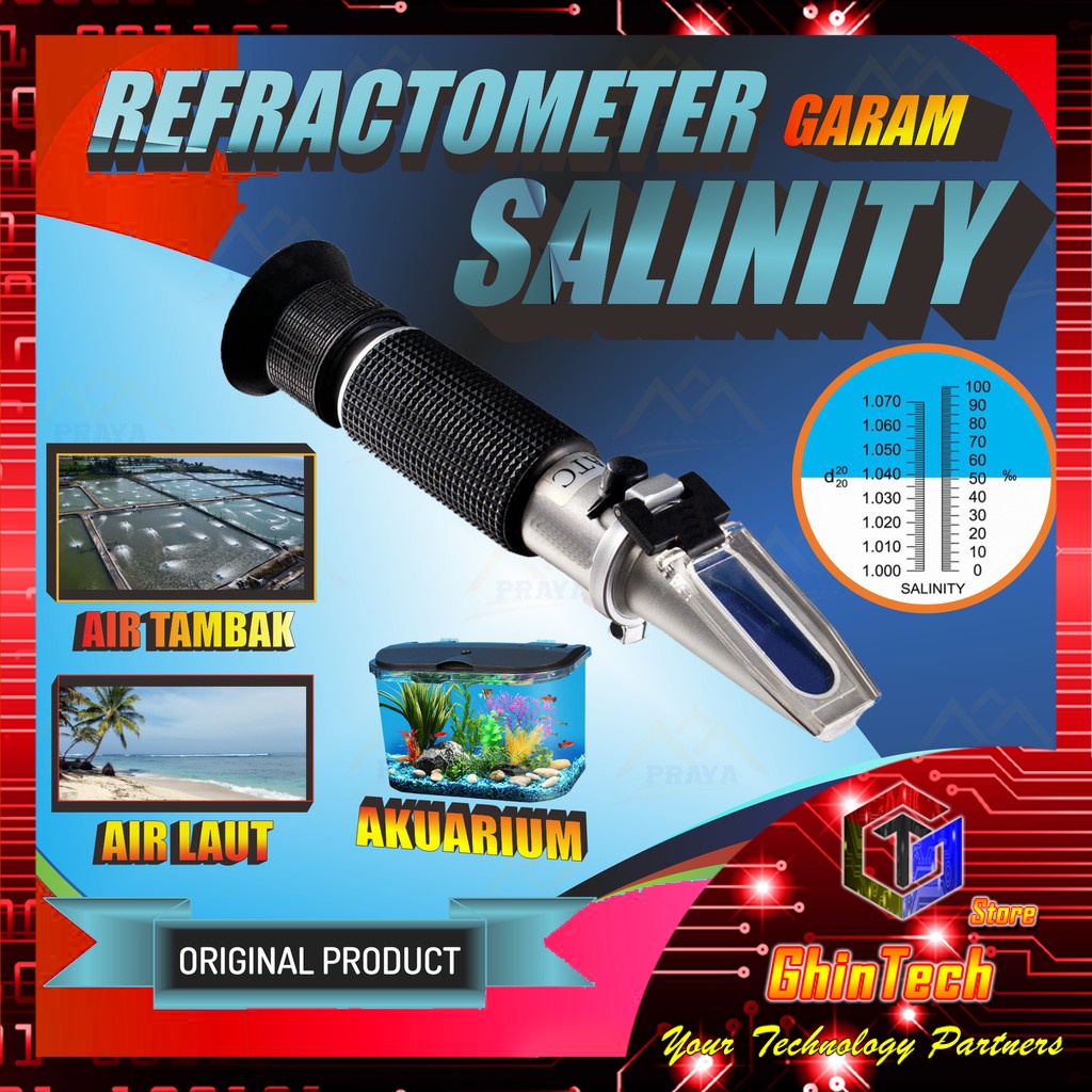 Jual Salinity Refractometer Refraktometer alat ukur kadar garam asin ...
