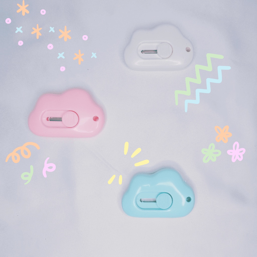 Jual Cutter mini/Cutter aesthetic/Cutter bentuk awan/cutter lucu/cutter ...