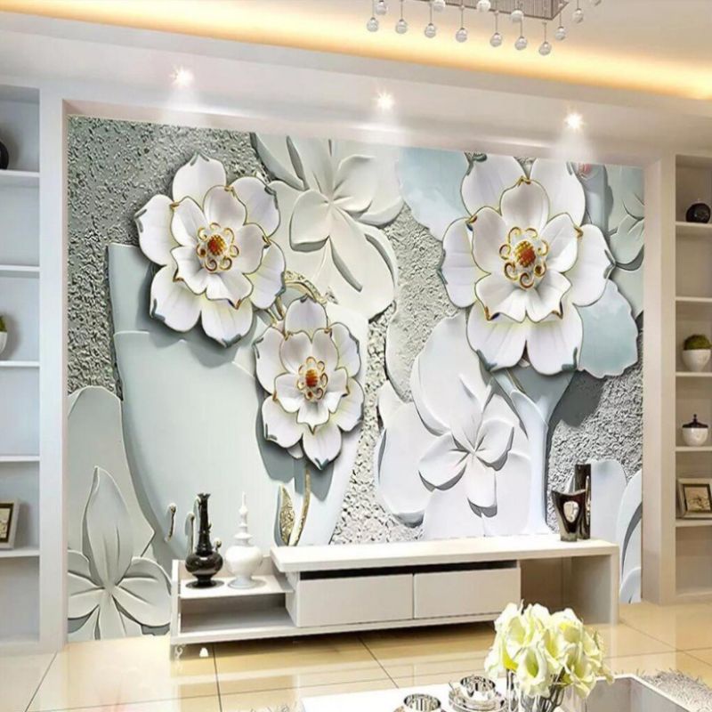 Jual Wallpaper 3D Custom Motif Bunga Visual Timbul Relief | Shopee ...