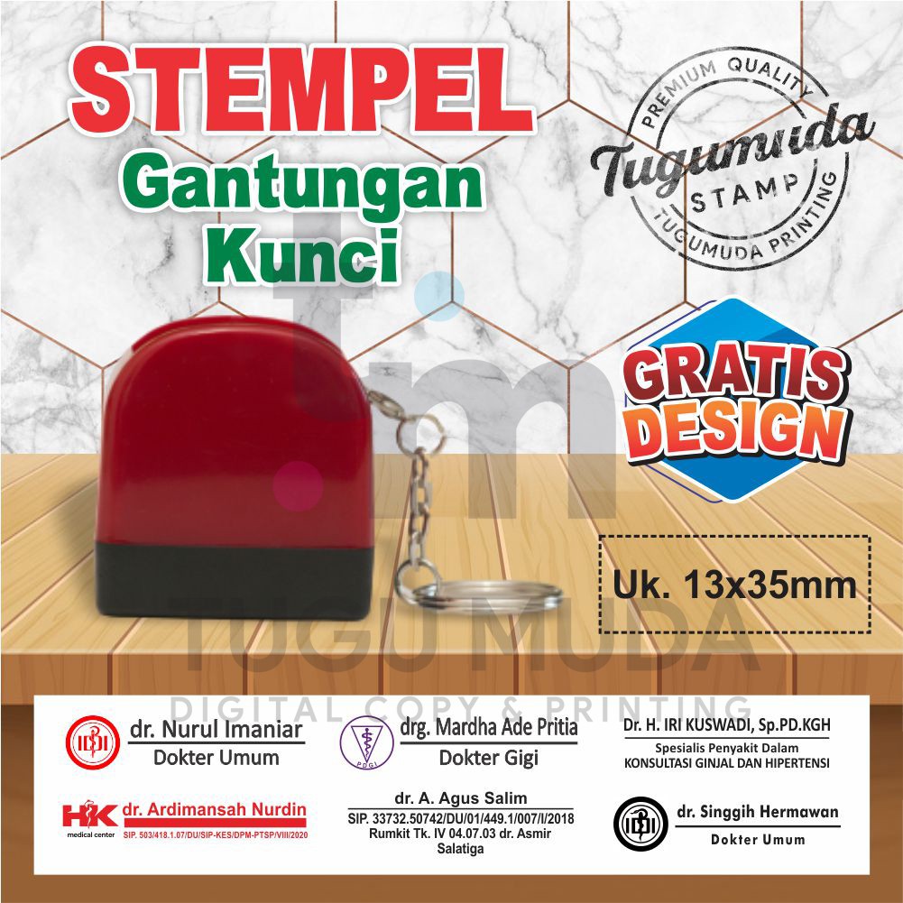 Jual Stempel Otomatis Gantungan Kunci/Stamp Dokter|Nama|NIP|Suster ...