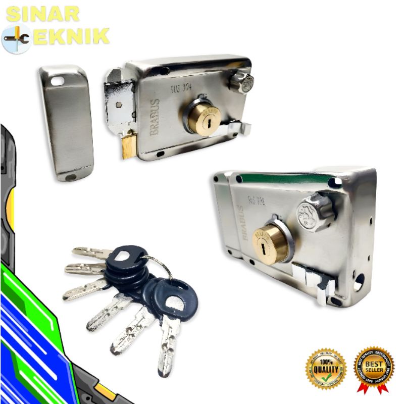 Jual Kunci Pintu Besi Otomatis Brabus stainless SUS 304 Henderson Body ...