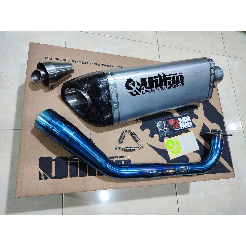 Jual Knalpot Villan MV1 Silver Fullsystem Aerox Nmax Lexi Adv Pcx Vario ...