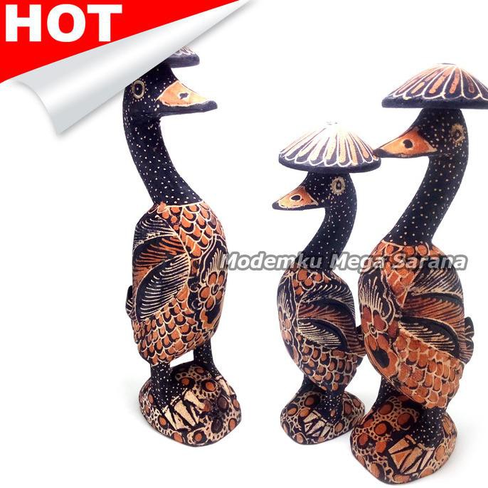 Jual Produk Terbaik] 3Pcs Pajangan Bebek Batik Caping Khas Jogja ...