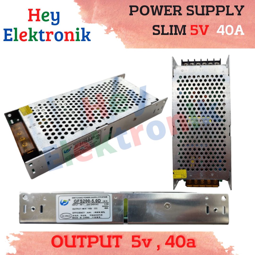 Jual POWER SUPPLY RUNNING TEXT SLIM ADAPTOR 5V 20A 40A 60A - 5V 40A ...