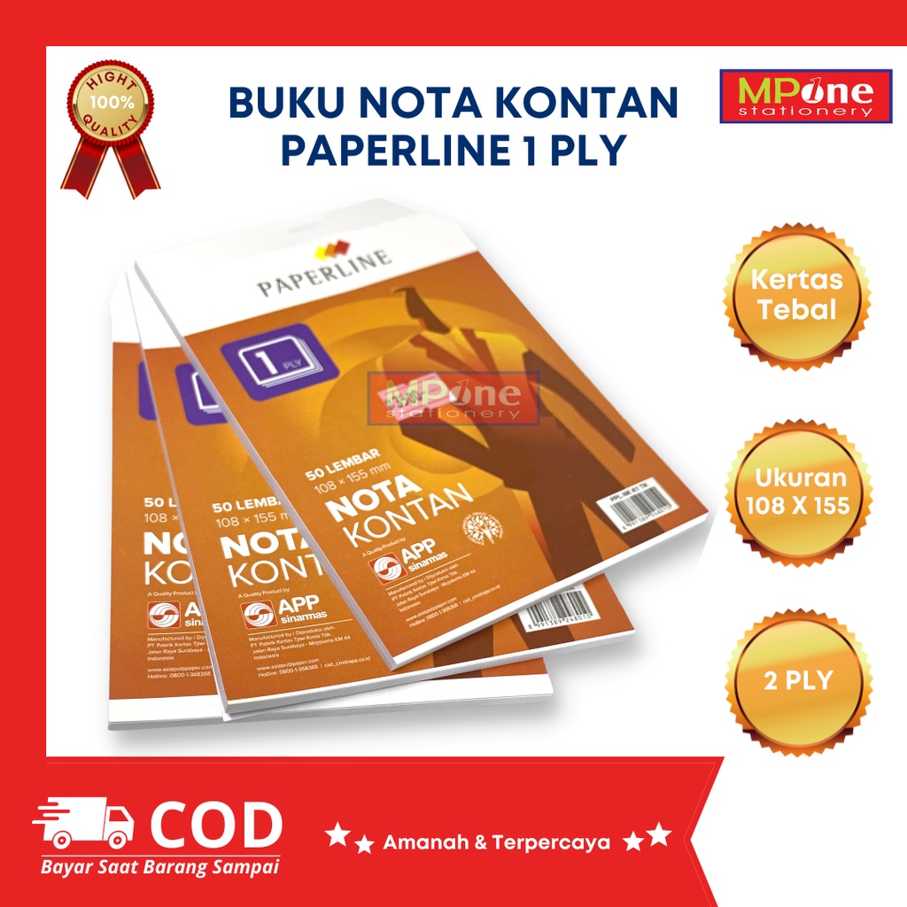 Jual (1 Pcs) Buku Nota Kontan Paperline / Nota Kontan 1 PLY / Buku Nota ...