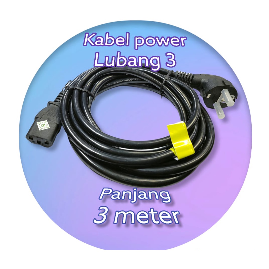 Jual Kabel Power PC 3Meter Cable Power Cpu RvTech RV888 3 Meter AC Cord ...