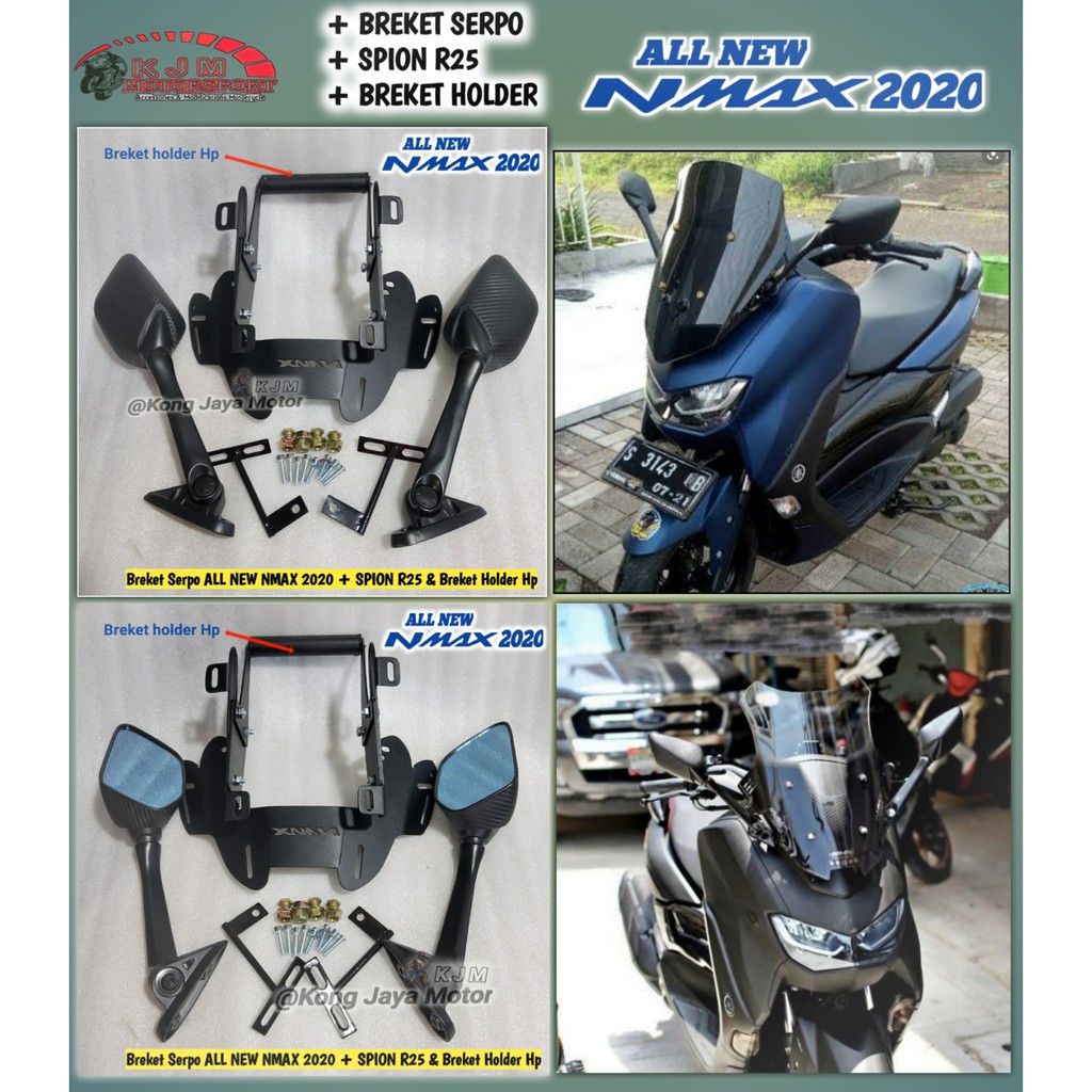 Jual Breket Bracket Serpo NMAX NEW 2O2O Spion R25 NMAX NEW 2020 Breket ...