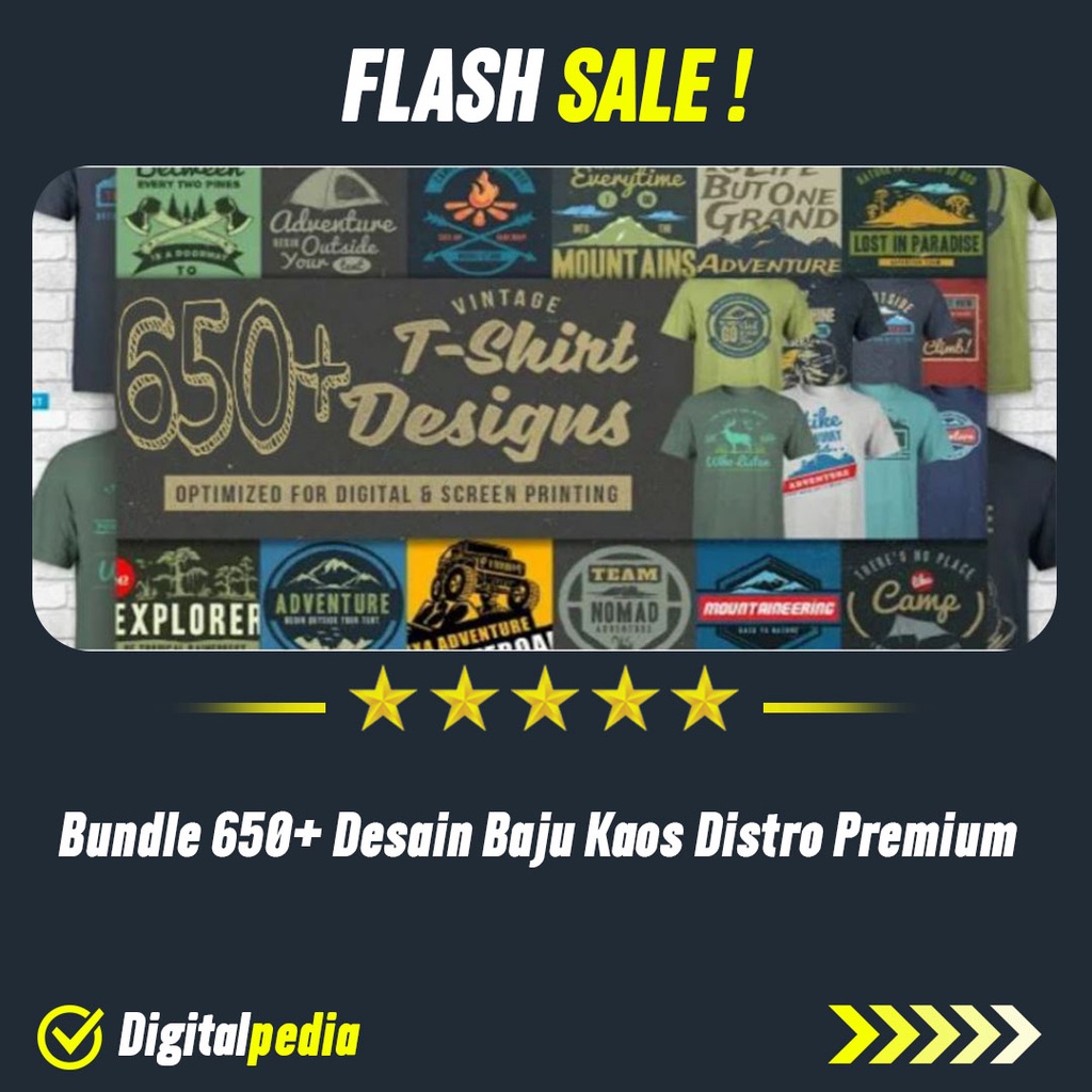 Jual Bundle 650+ Desain T-shirt Design Baju Kaos Distro Premium Screen Printing | Shopee Indonesia