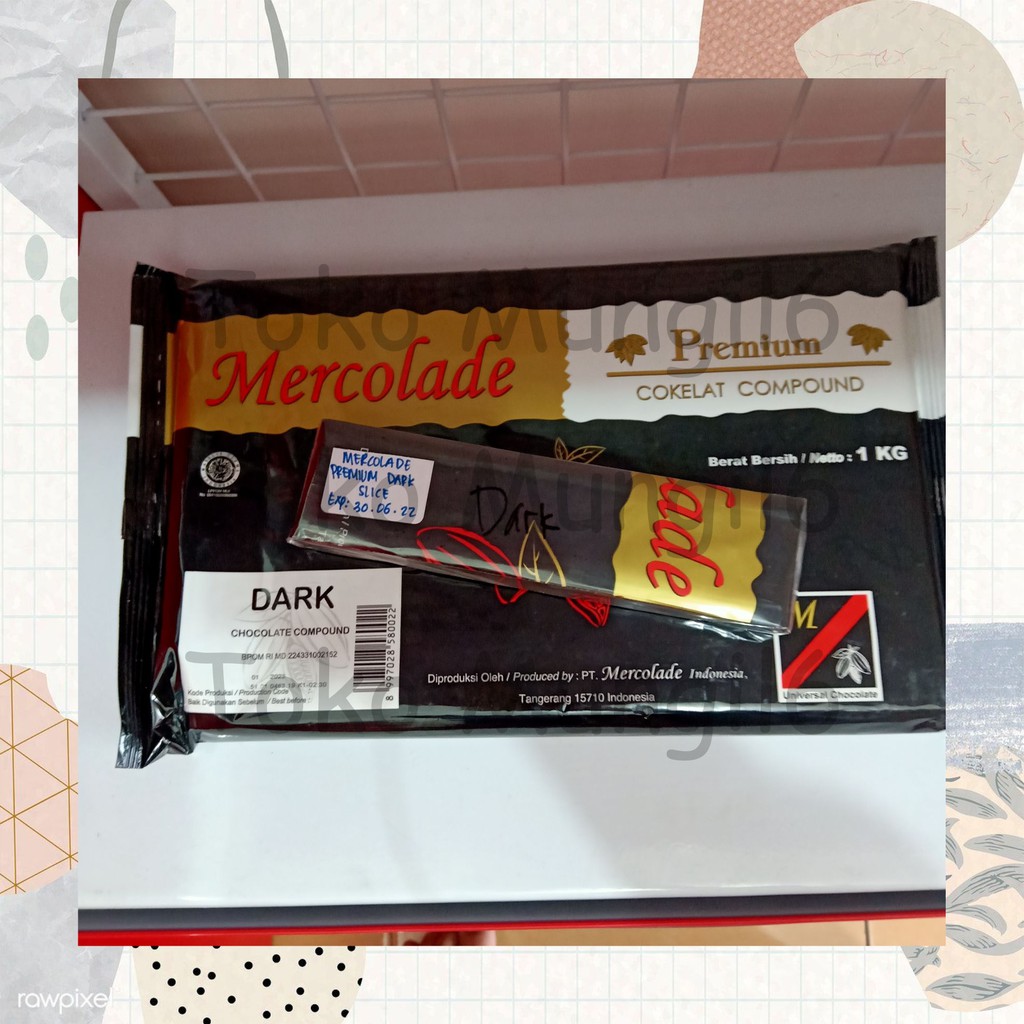 Jual MERCOLADE COMPOUND DARK CHOCOLATE SLICE / COKALT BATANG MERCOLADE ...