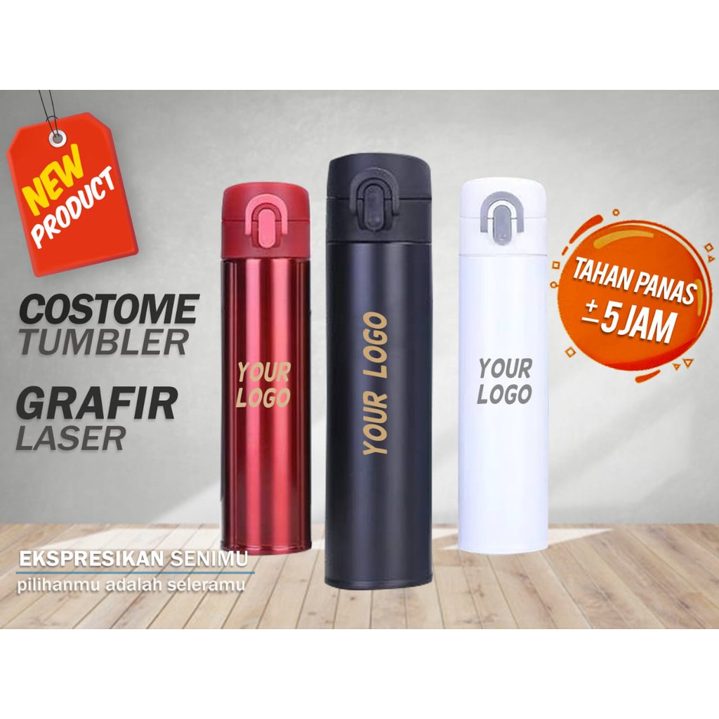 Jual Tumbler Kancing / Tumbler Costum / Termos Grafir | Shopee Indonesia