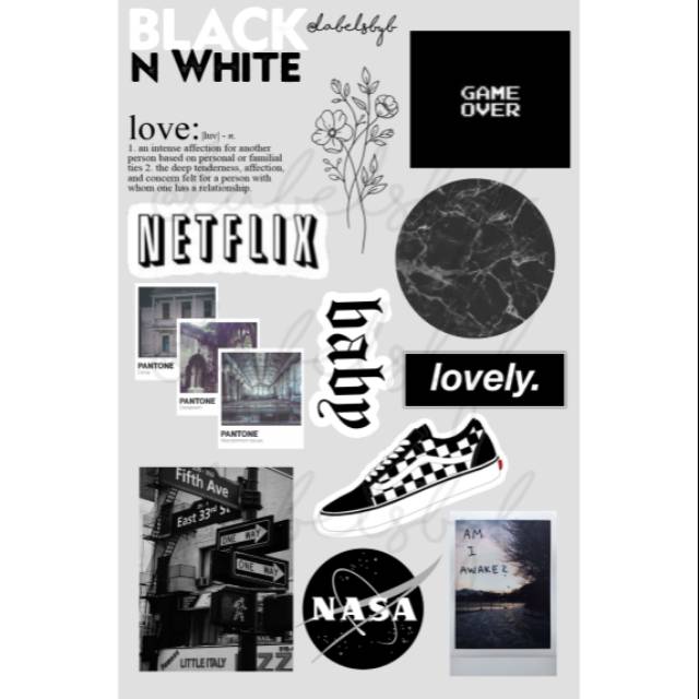 Jual Monochrome / black aesthetic stickers | Shopee Indonesia