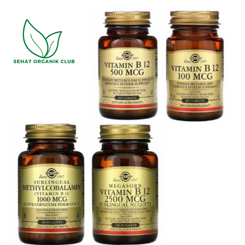 Jual Solgar Vitamin B12 B 12 100 mcg 100 Tabs ; 500 mcg 100 Tabs ; 1000 ...
