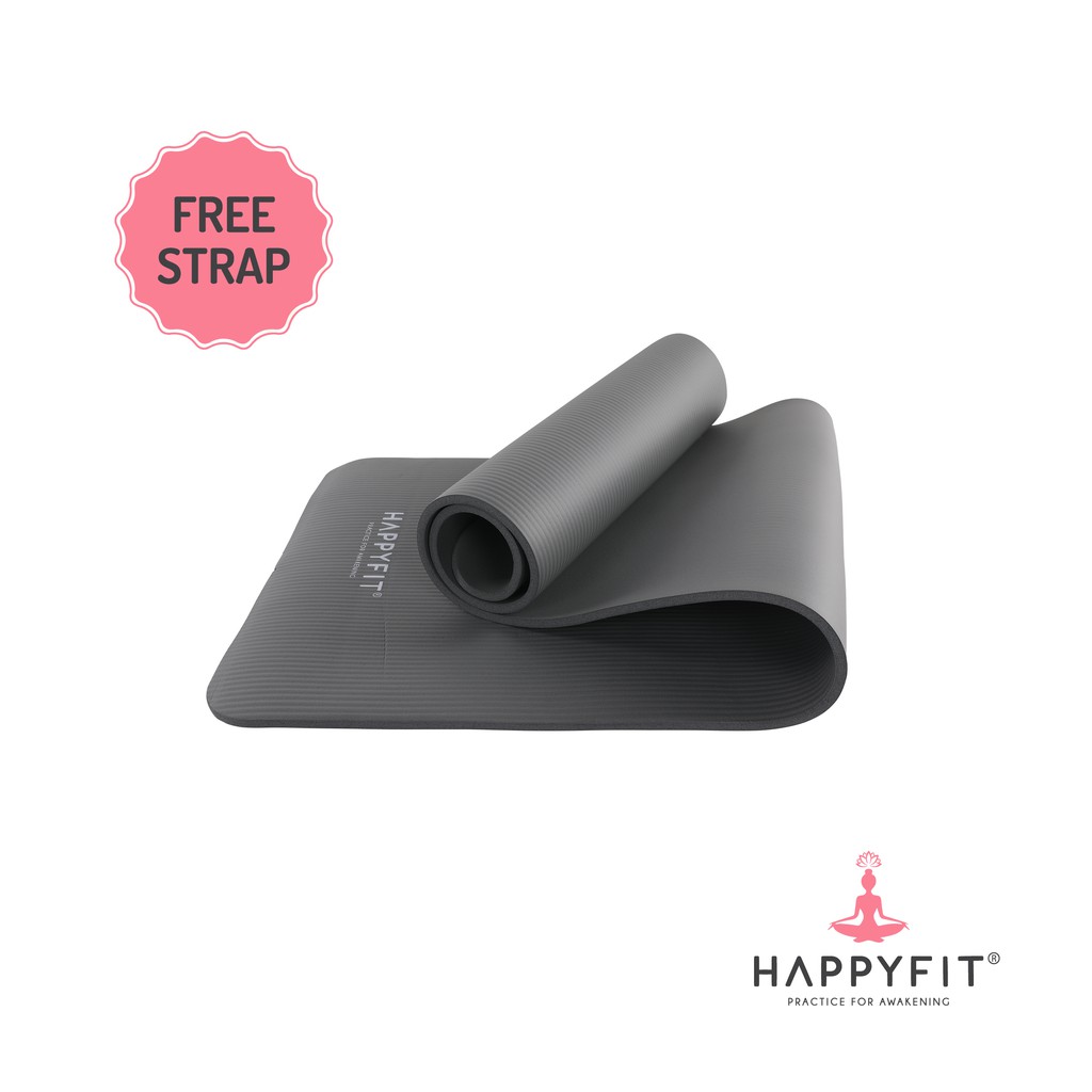 Jual HAPPYFIT - Yoga Mat Polos NBR 10mm (FREE STRAP) / Matras Yoga ...