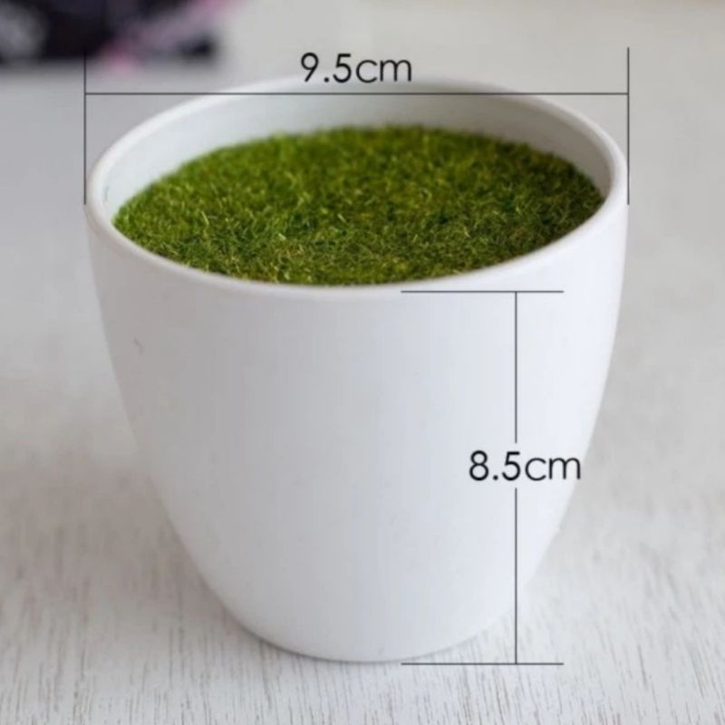 Jual Pot bunga plastik putih bulat plus foam & lumut Pot bunga tanaman ...