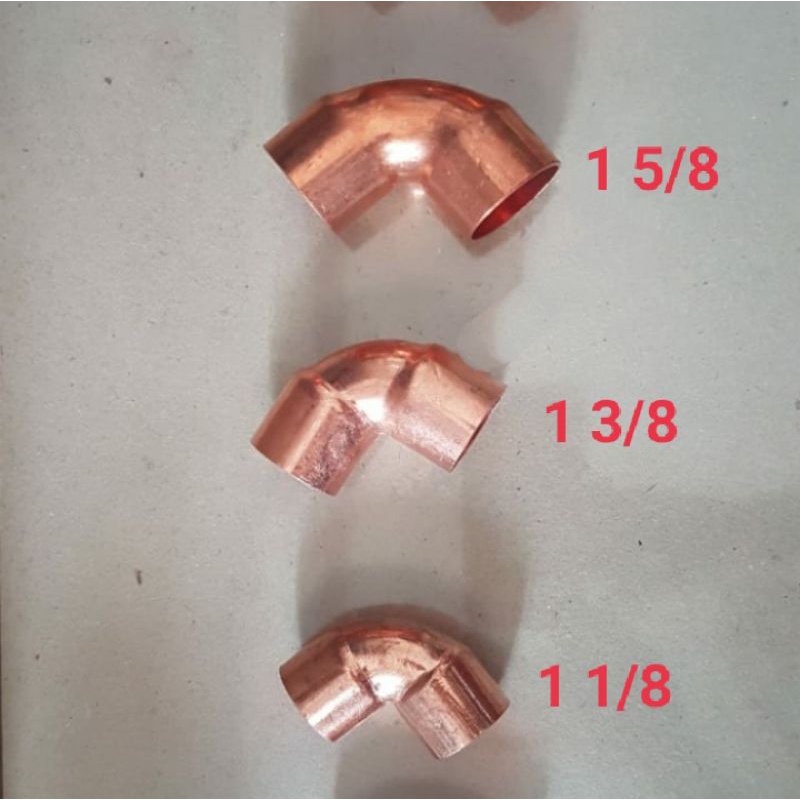 Jual elbow tembaga 1 1/8 1 1/4 1 3/8 1 5/8 " inch elbow knee tembaga 90° derajat elbo sambungan ...
