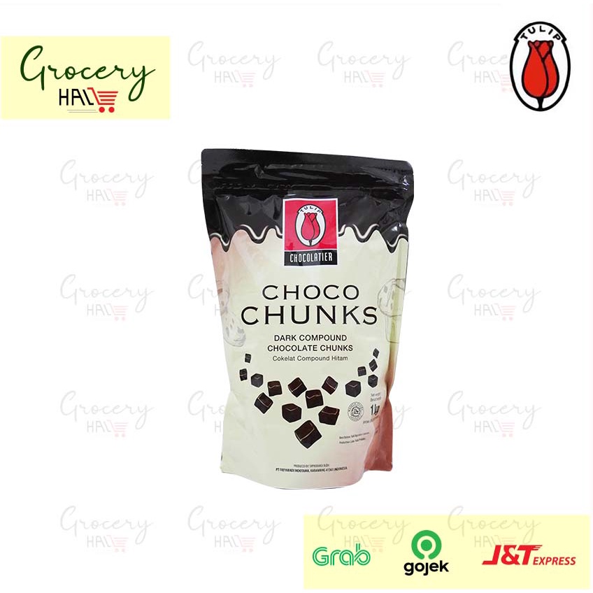 Jual TULIP CHOCO CHUNKS 1 KG - DARK COKELAT BENTUK KUBUS - CHOCO CUBES ...