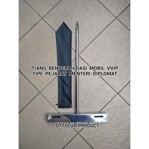 Jual Tiang bendera mobil stainles komplit dasi mobil. lambang Pejabat ...