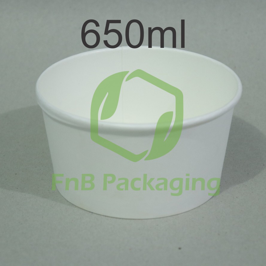 Jual Paper Bowl 650ml Mangkok Kertas Tebal + Tutup (50 pcs) | Shopee Indonesia