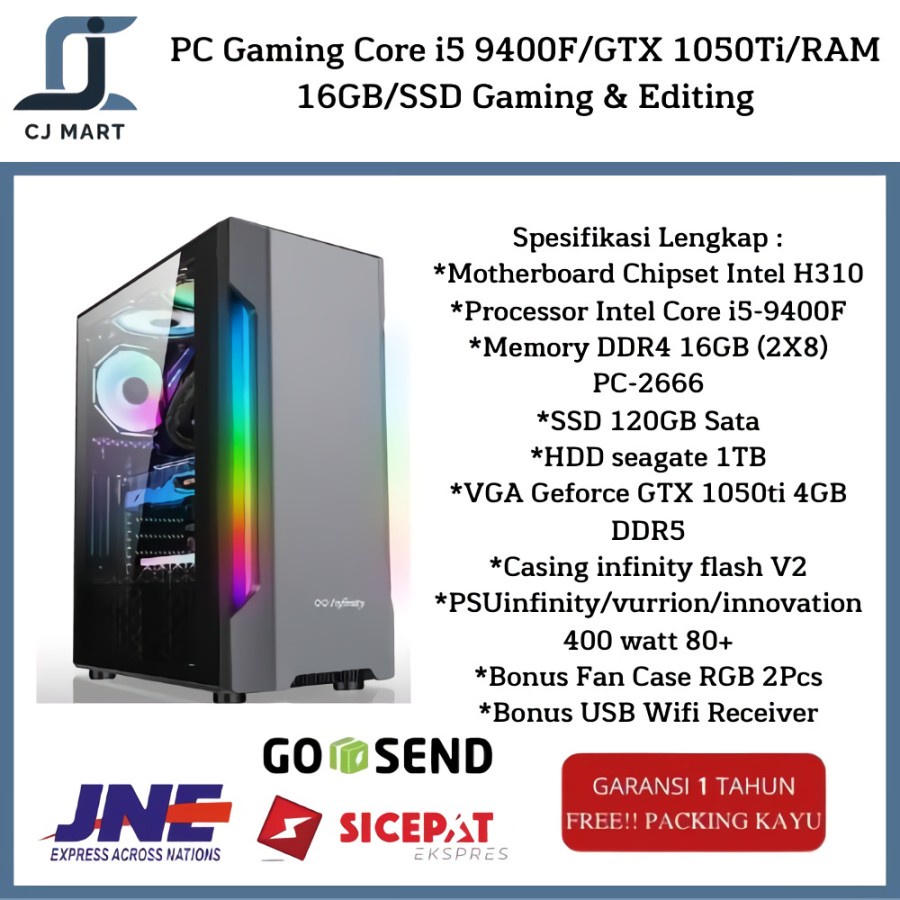 Jual PC Gaming Core i5 9400F/GTX 1050Ti/RAM 16GB/SSD Gaming & Editing | Shopee Indonesia