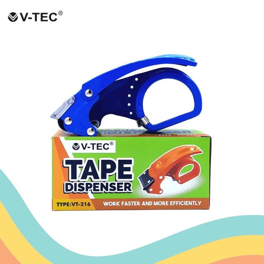 Jual Tape Dispenser Lakban OPP Besi - Tape Cutter V-Tec Type VT 216 ...