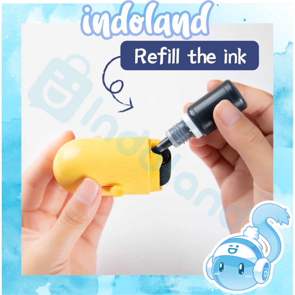 Jual ☀ INDOLAND ☀ ROLLER STAMP 2IN1 CUTTER Tinta Stamp Roller 5ml Botol ...