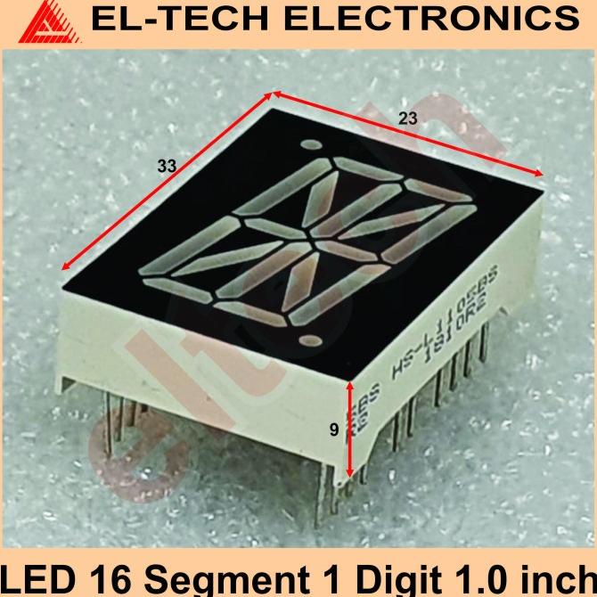 Jual LED Display 16 Segment Anoda Red Merah 1 Digit 1" inch elt3ch ...