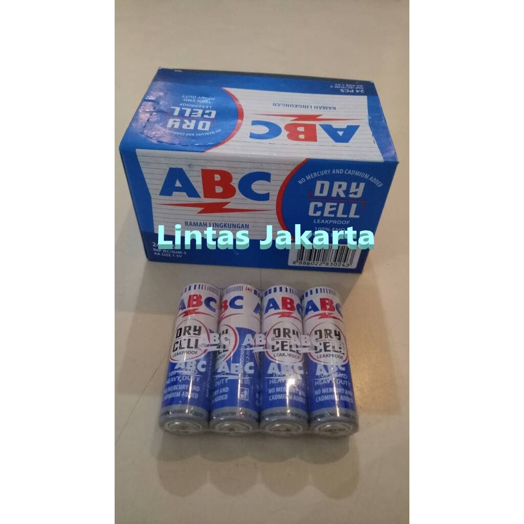 Jual Baterai / Battery Ukuran Kecil AA Merk ABC Biru ( Isi 4 buah ...