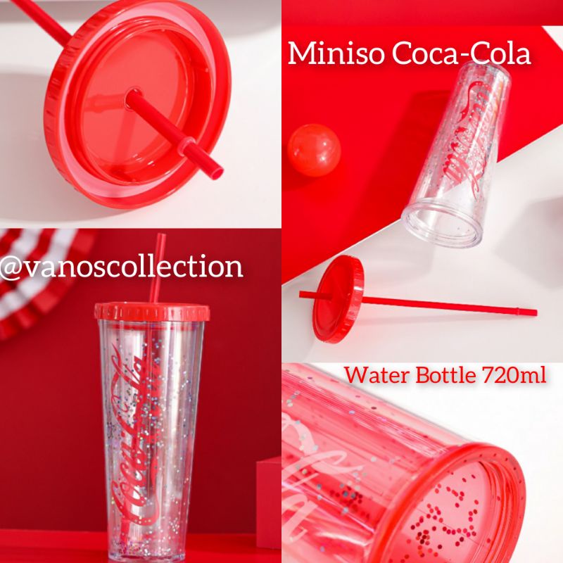 Jual Miniso Coca Cola Water Bottle with Straw 720ml Tumbler | Shopee ...