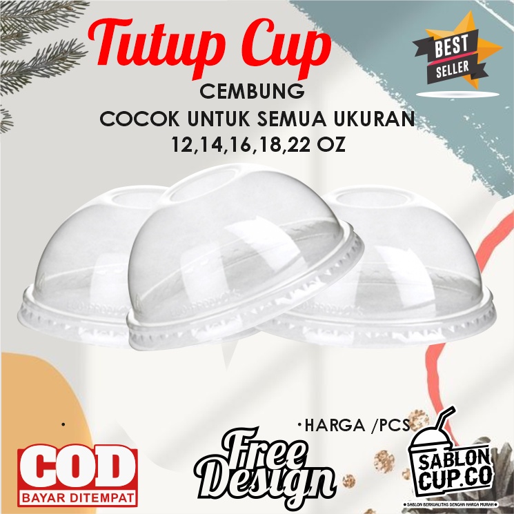 Jual Tutup Cup Cembung Untuk Ukuran 12/14/16/18/22 Oz Isi 50 Pcs MEREK ...