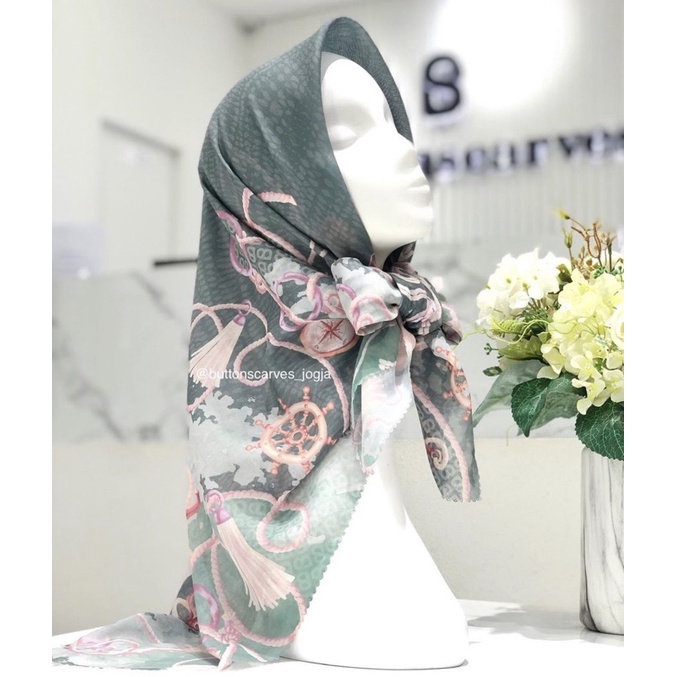 Jual Nautical Series Buttonscarves ( Clove ) | Shopee Indonesia