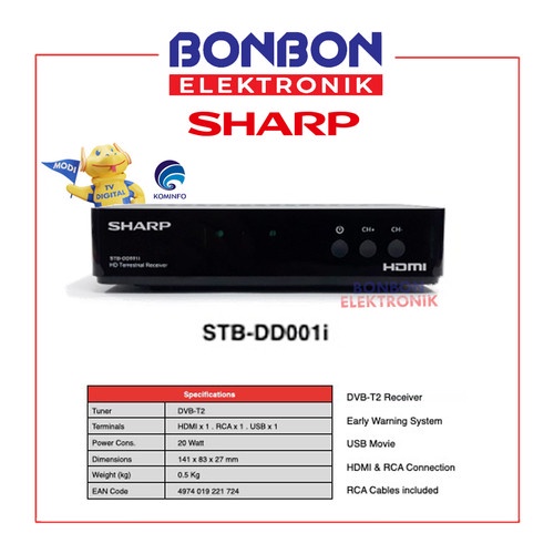 Jual Sharp Set Top Box STB-DD001i Digital TV Receiver STB DVB-T2 - Unit ...